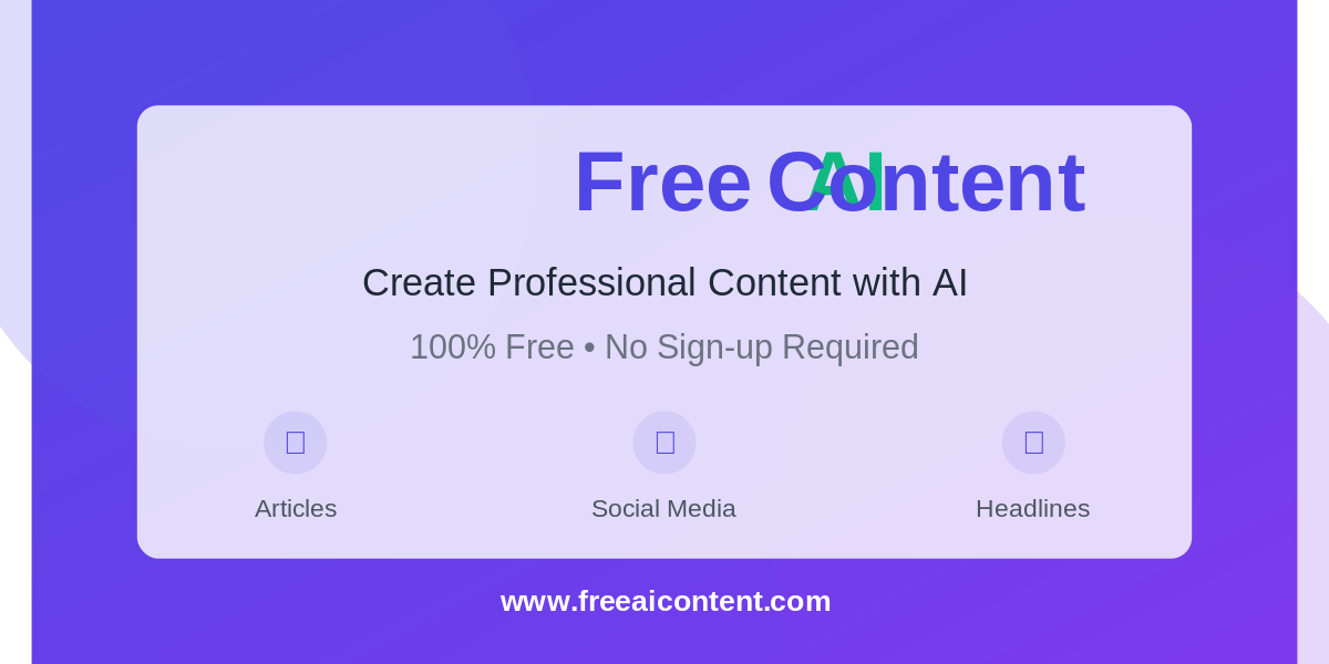 FreeAIContent.com - Free AI Content Generation Tools | No Registration